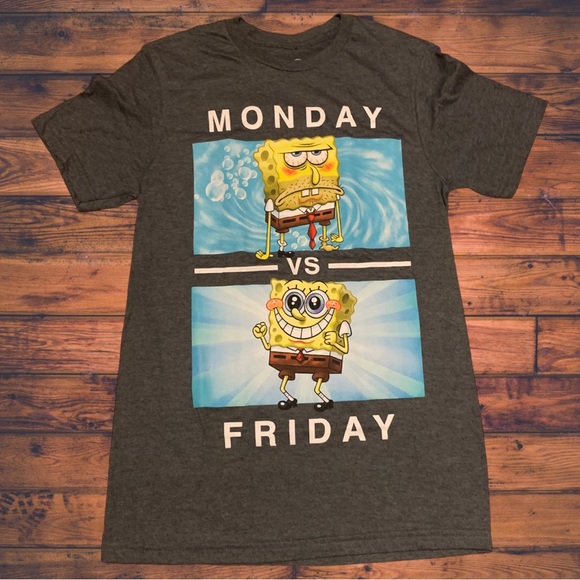 Hot Topic | Shirts | Neff Spongebob Mondays Vs Fridays Funny Meme Shirt ...